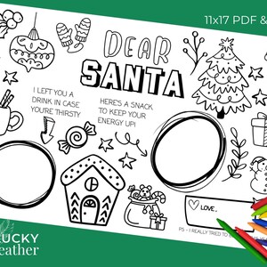 Dear Santa Cookies and Milk Printable Placemat - Festive Holiday ...