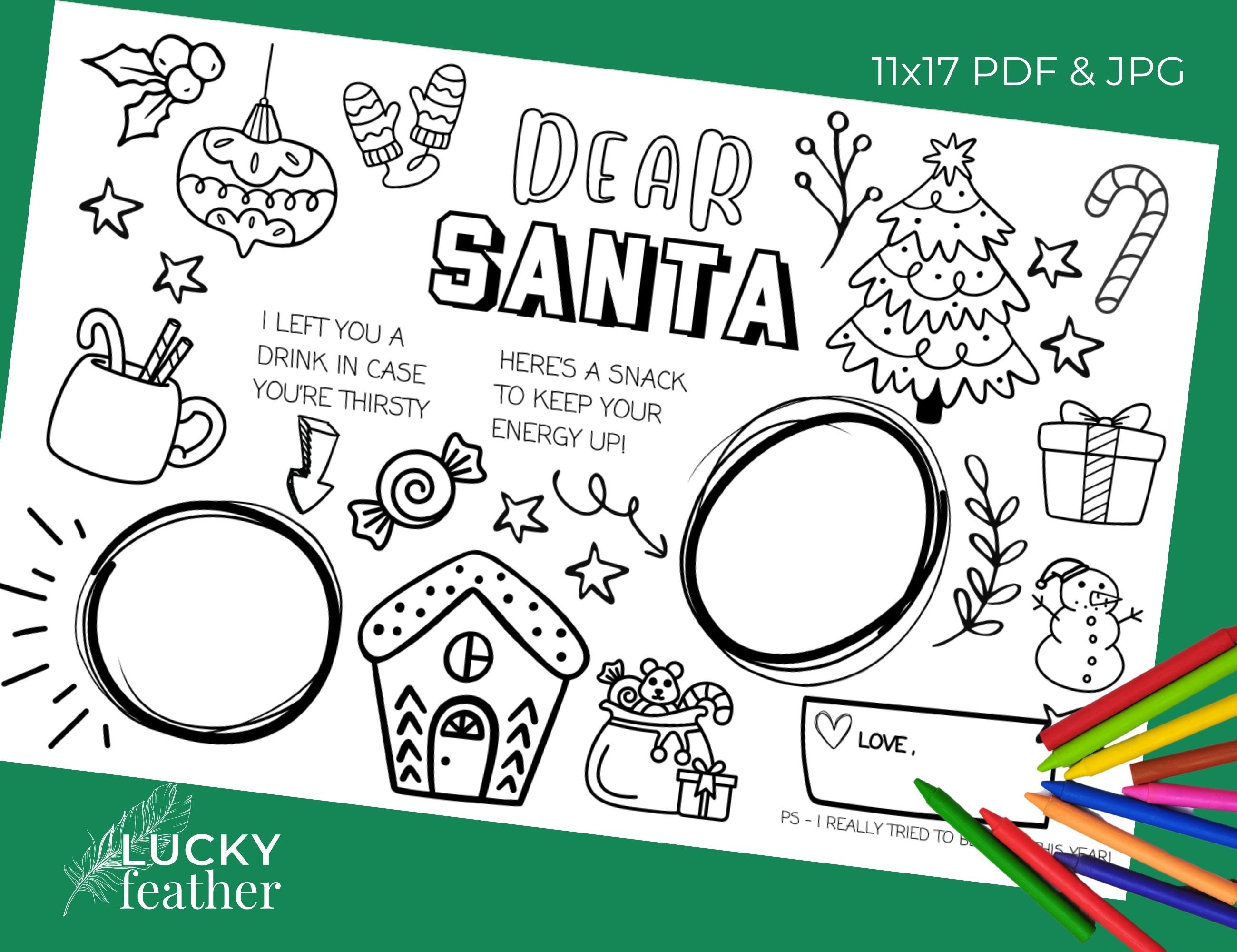 Dear Santa Cookies and Milk Printable Placemat - Festive Holiday ...