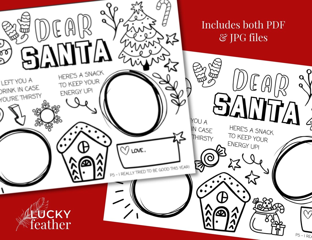Dear Santa Cookies and Milk Printable Placemat - Festive Holiday ...