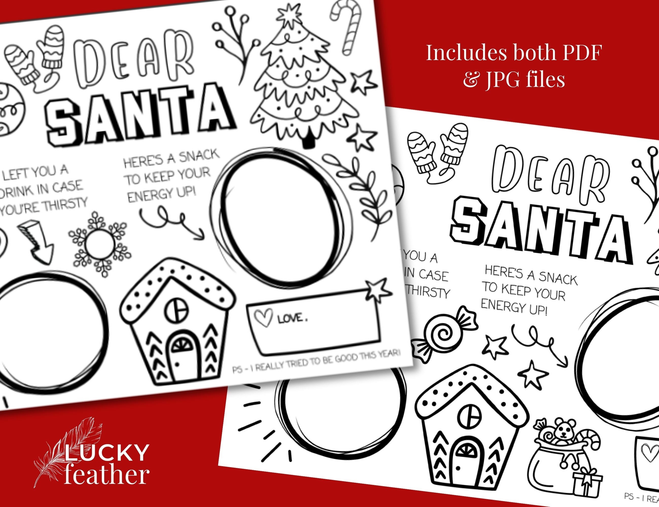 Dear Santa Cookies and Milk Printable Placemat - Festive Holiday ...