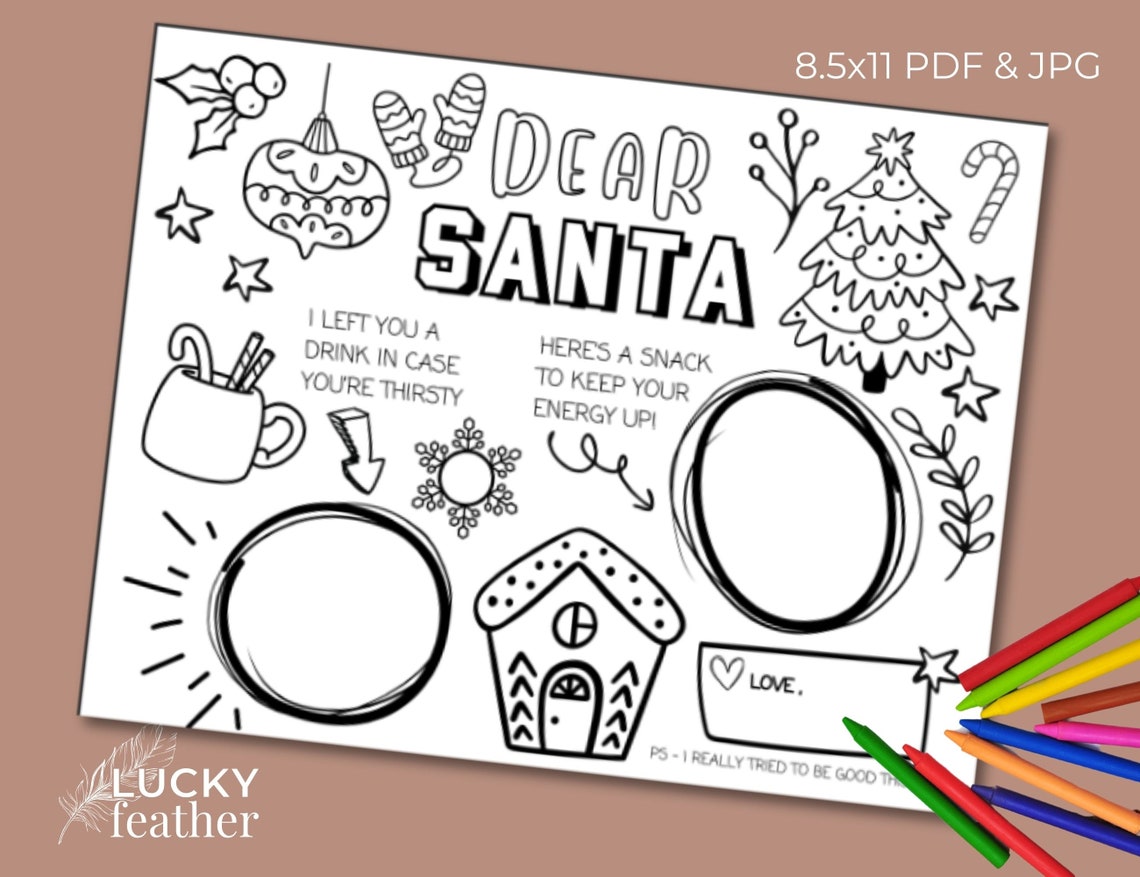 Dear Santa Cookies and Milk Printable Placemat - Festive Holiday ...