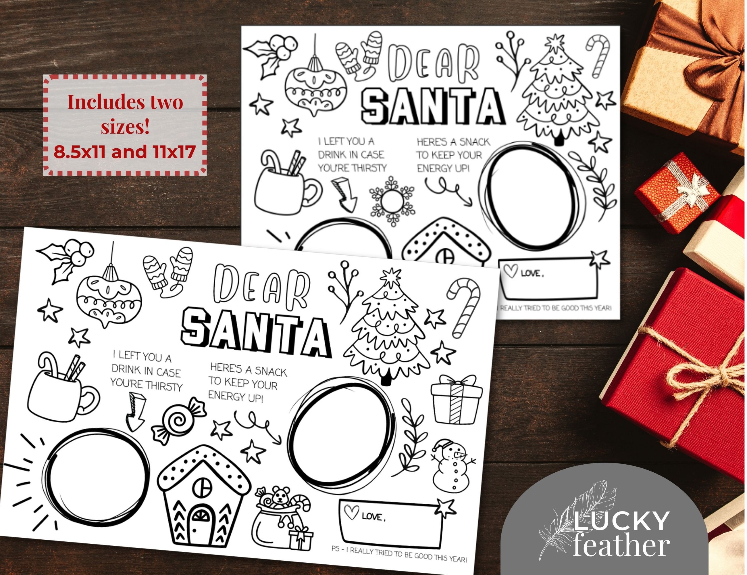 Dear Santa Cookies and Milk Printable Placemat - Festive Holiday ...