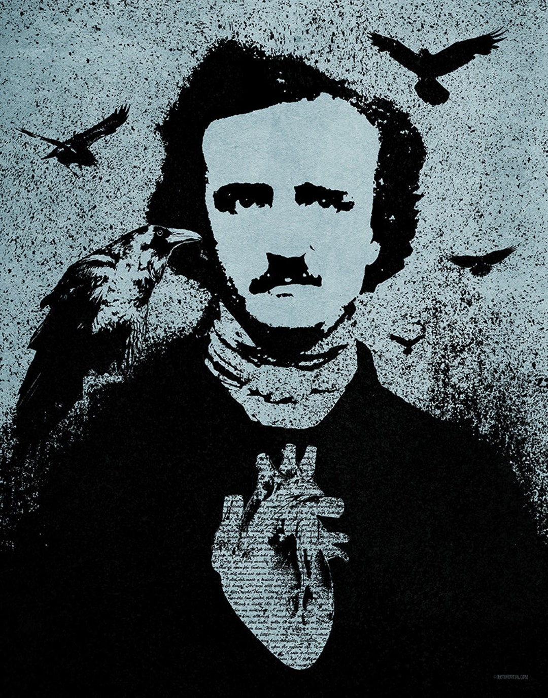 Poe With Ravens and Tell-tale Heart - Etsy