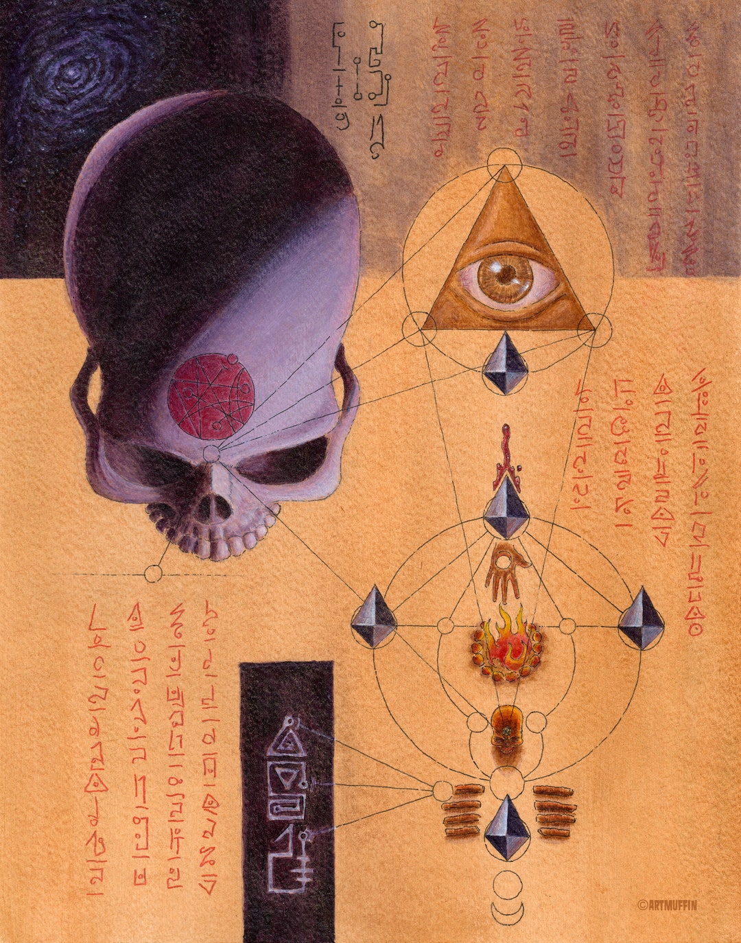 Resurrection II -page From the Book of Gosh, Necronomicon Page - Etsy