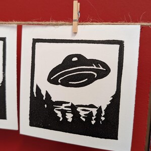 UFO Limited Edition Linocut Print. Includes Black Matte. Only 29 ...