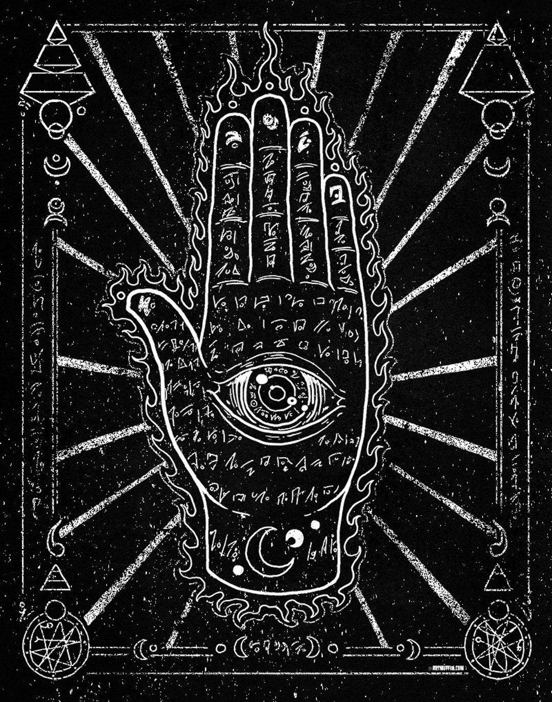 Hamsa Hand With Mystical Writing - Etsy
