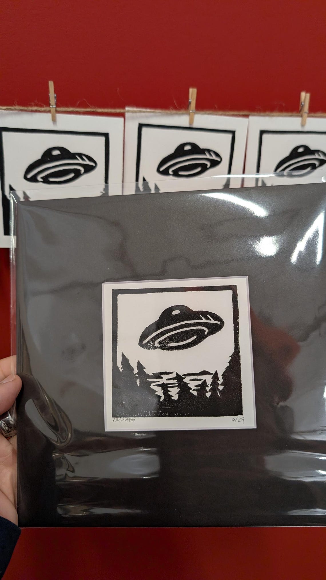 UFO Limited Edition Linocut Print. Includes Black Matte. Only 29 ...
