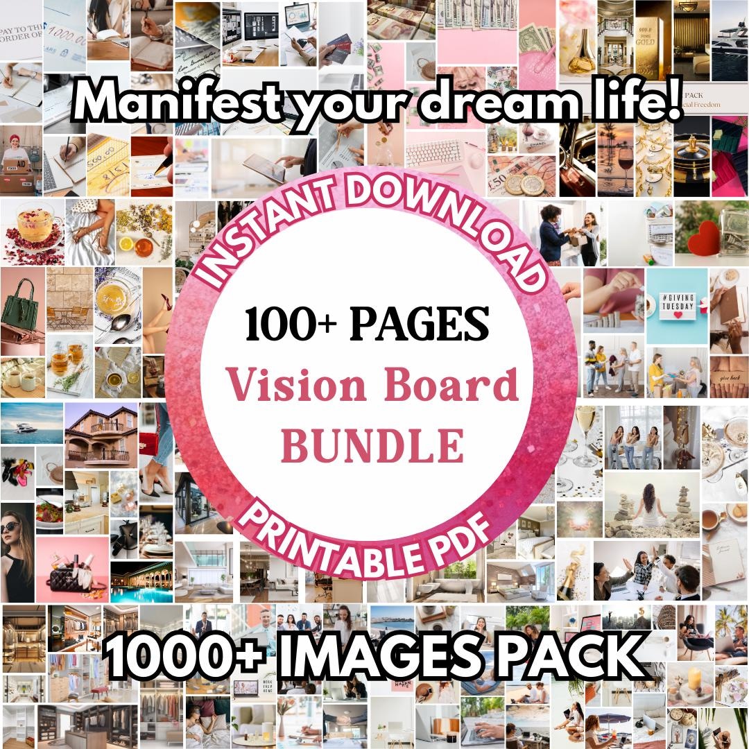 2025 Ultimate Vision Board Bundle Printable, Manifest Dream Life Mood ...