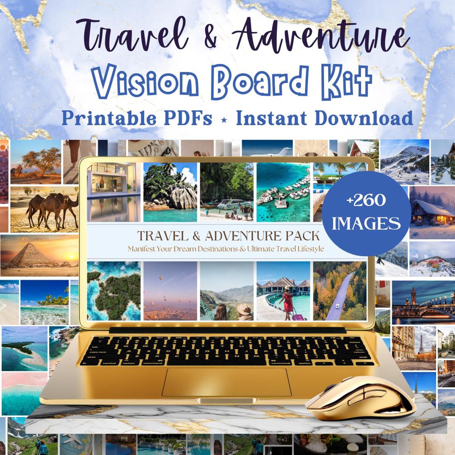 2025 Luxury Travel Adventure Vision Board Kit, Wanderlust Aesthetic ...