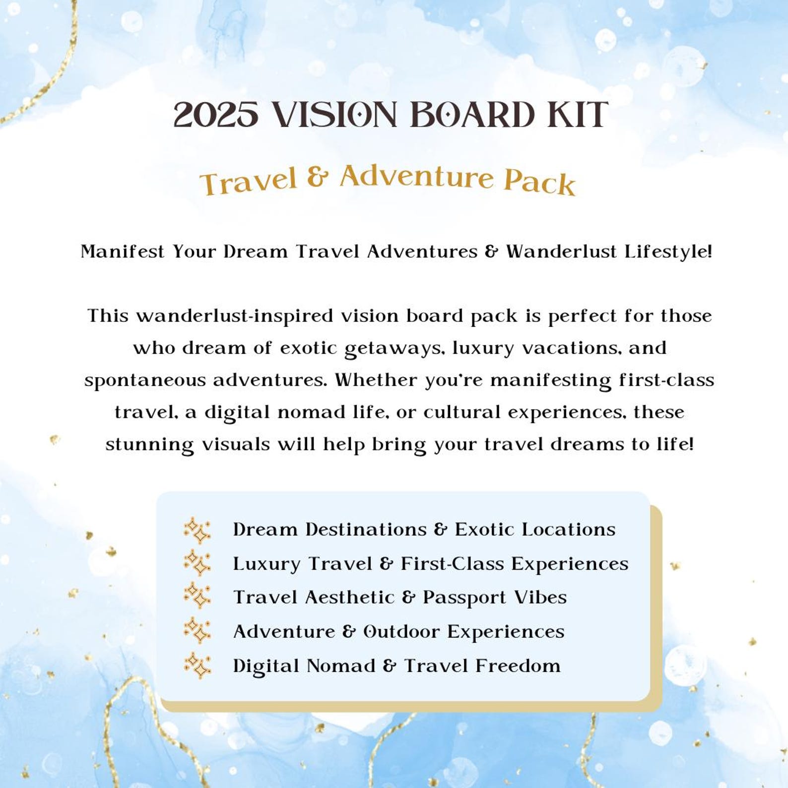 2025 Luxury Travel Adventure Vision Board Kit, Wanderlust Aesthetic ...