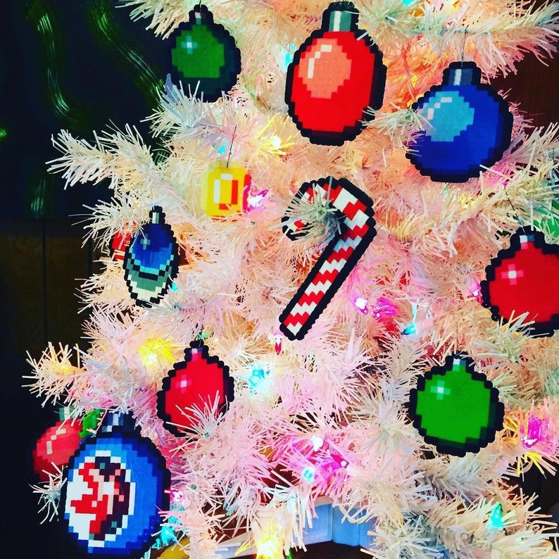8 Bit Pixel Art Christmas Ornament (variety Pack of 4) - Etsy