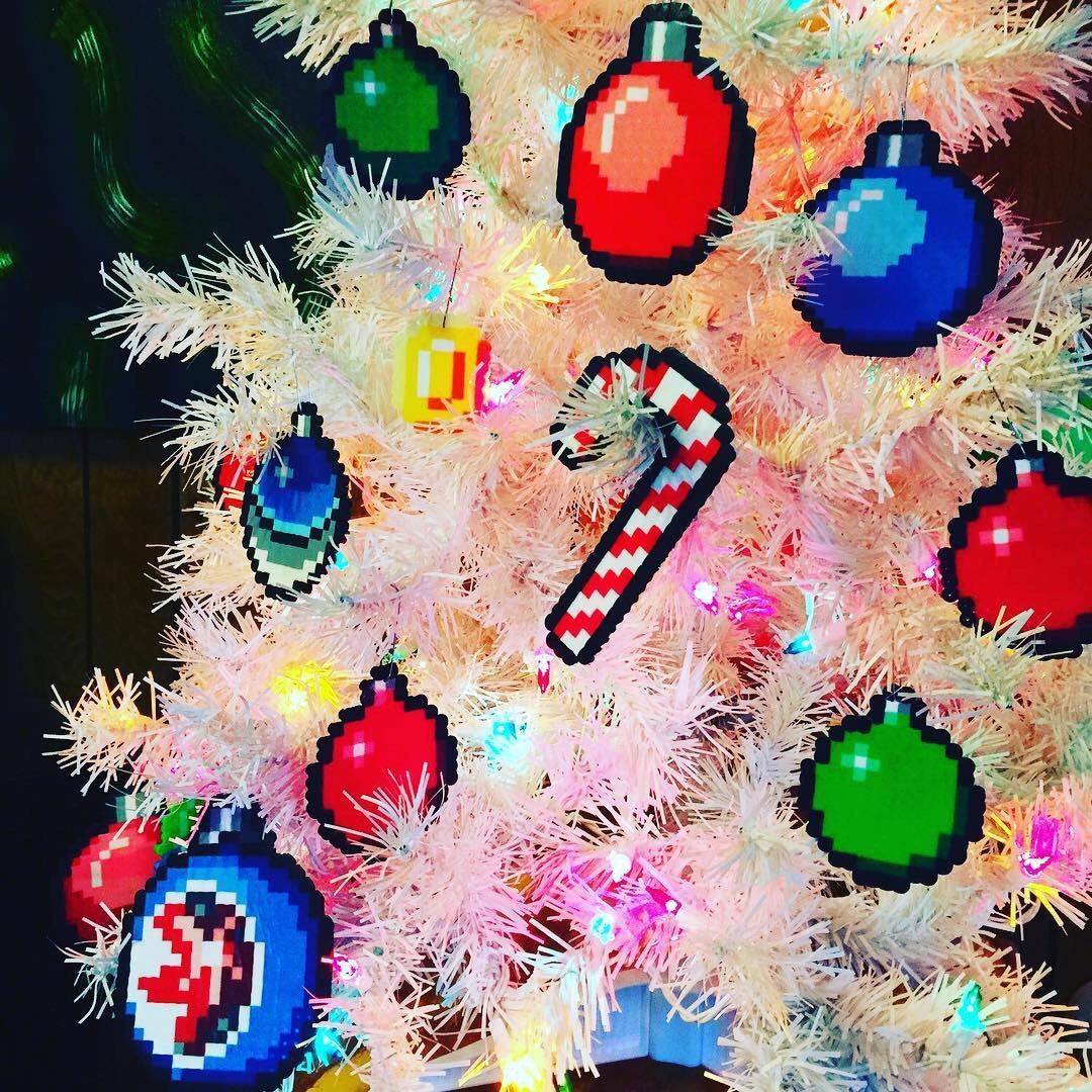8 Bit Pixel Art Christmas Ornament (variety Pack of 4) - Etsy
