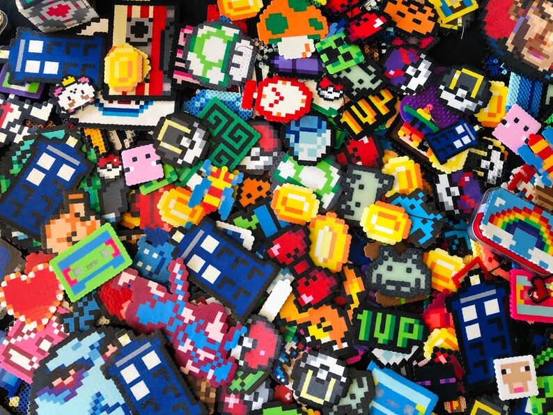 Mystery Pack 8 Bit Pixel Art Ornaments variety Pack of 5 - Etsy