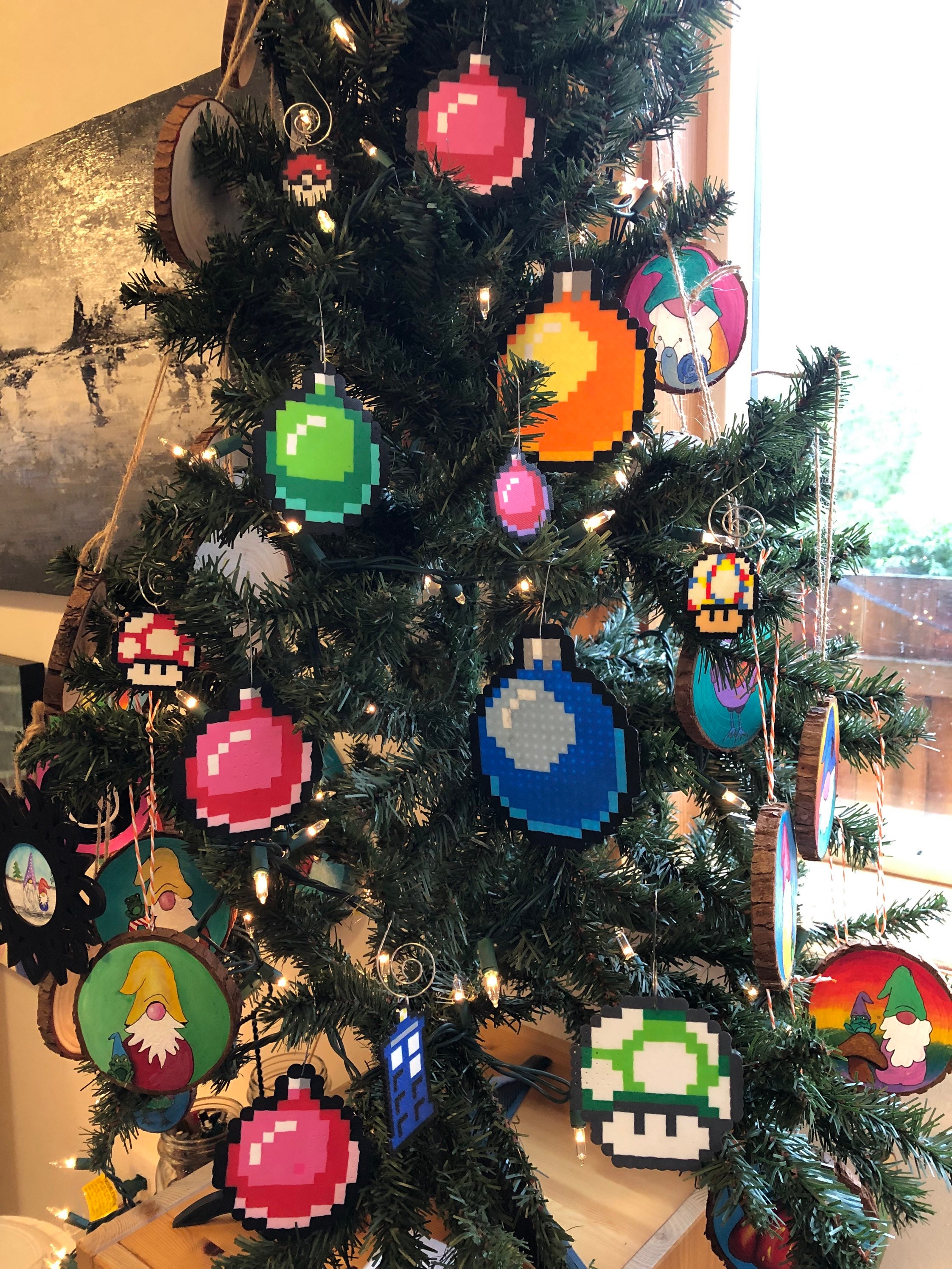 8 Bit Pixel Art Christmas Ornament (variety Pack of 4) - Etsy