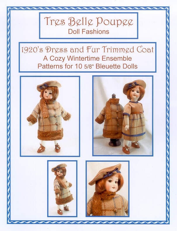 COSY WINTERTIME Bleuette Pattern for Doll Clothing - 1920s Dress, Fur ...