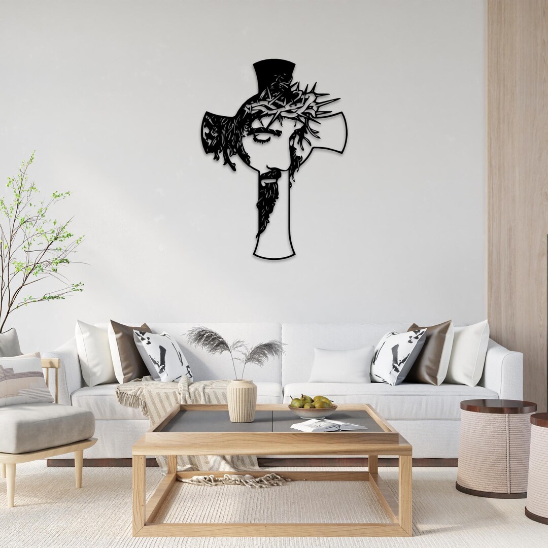 Jesus Metal Wall Art | Christian Line Art | Faith Wall Decor for ...