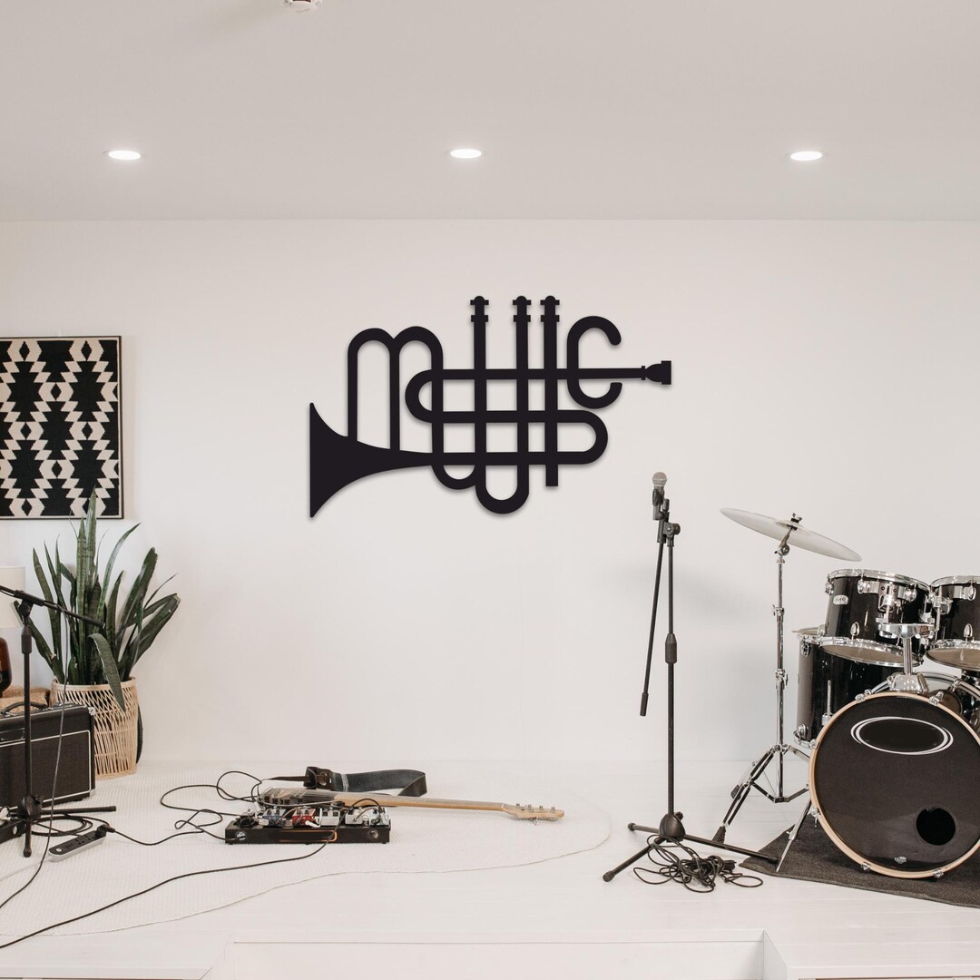 Music Metal Wall Art | Musical Instruments Wall Decor | Trumpet and ...