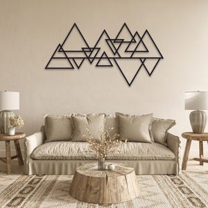 Geometric Triangles Metal Wall Art | Minimalist Triangles Wall Decor ...