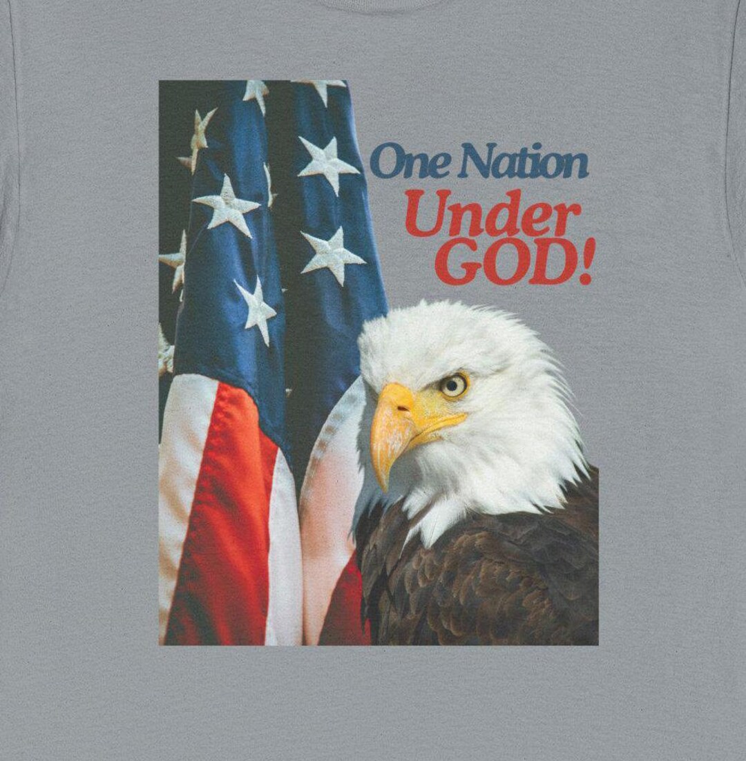 Patriotic 'one Nation Under God' Bald Eagle T-shirt - American Flag ...