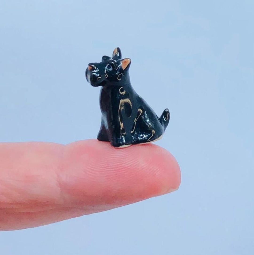 Miniature Ceramic Black Scottie Dog Terrier Scotty Puppy Gift - Etsy