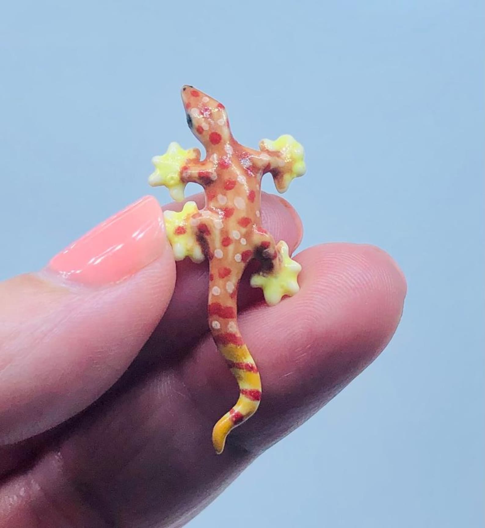 Miniature Ceramic Gecko Lizard Terrarium Ornament Pet Reptile Gift (D ...