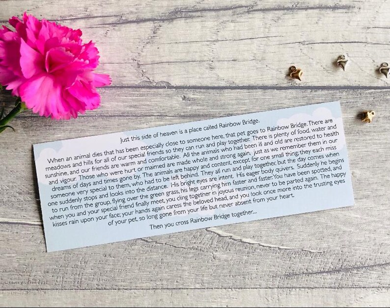 Rainbow Bridge Pet Memorial Card: Bereavement Keepsake Gift - Etsy