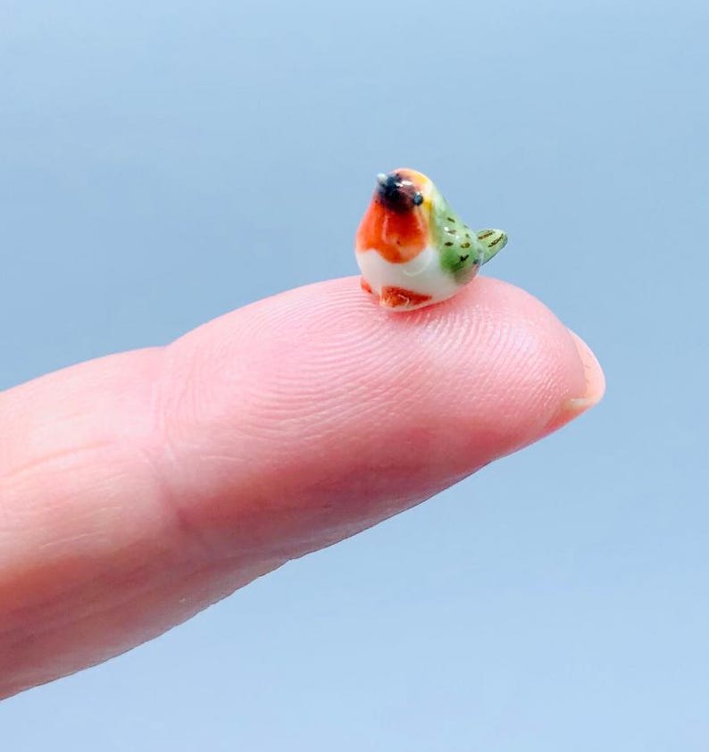 Miniature Christmas Robin Ceramic Bird Gift - Etsy