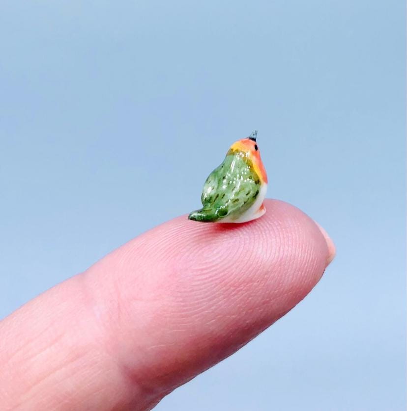 Miniature Christmas Robin Ceramic Bird Gift - Etsy