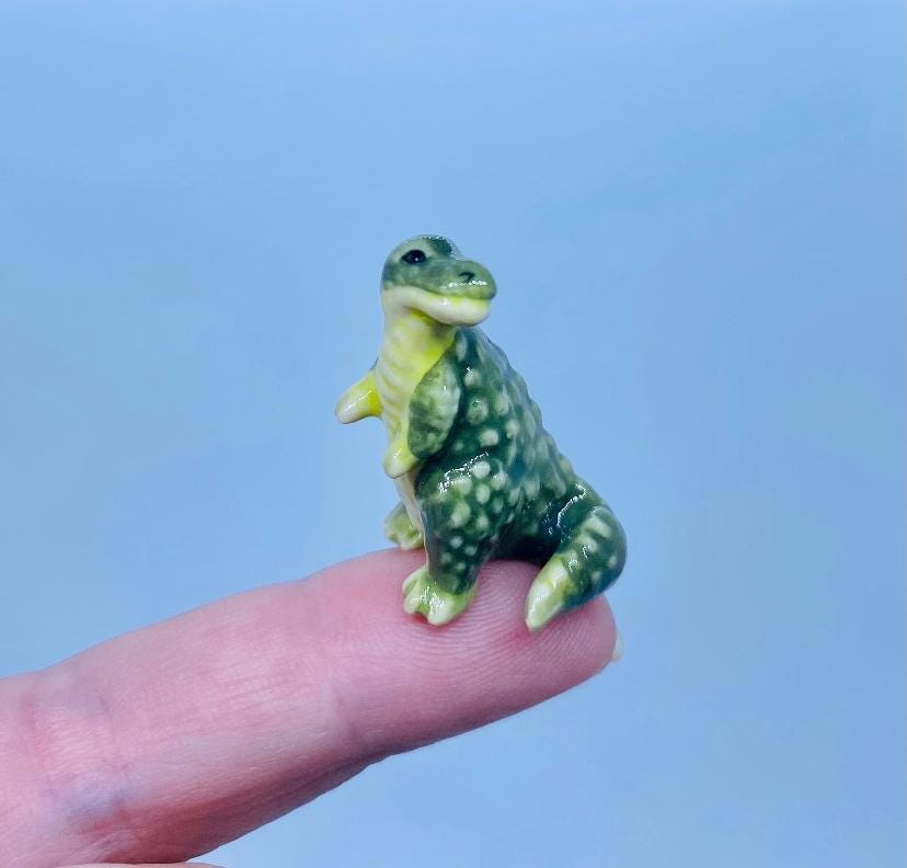 Miniature T-rex Tyrannosaurus Rex Dinosaur Hand Painted Collectable ...