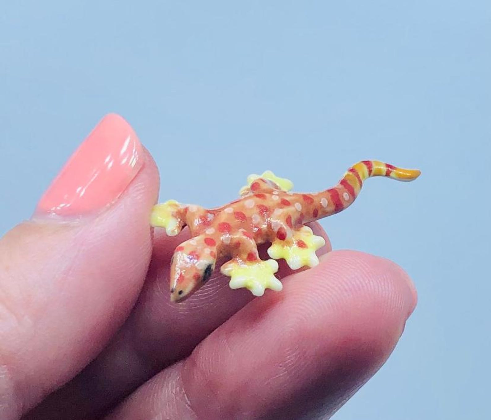Miniature Ceramic Gecko Lizard Terrarium Ornament Pet Reptile Gift (D ...