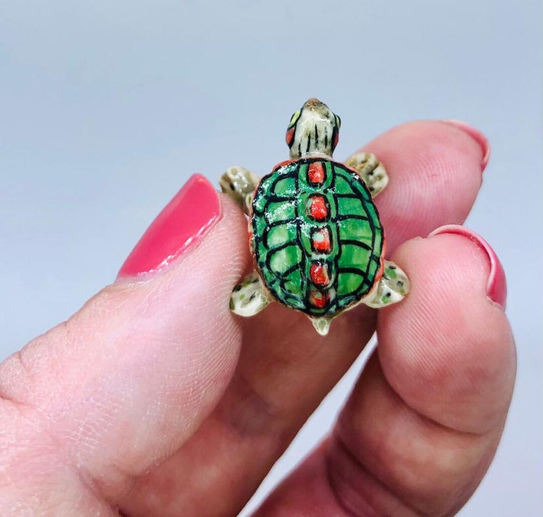 Miniature Ceramic Turtle Terrapin Tortoise Collectable Ornament ...