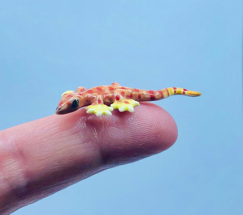 Miniature Ceramic Gecko Lizard Terrarium Ornament Pet Reptile Gift (D ...