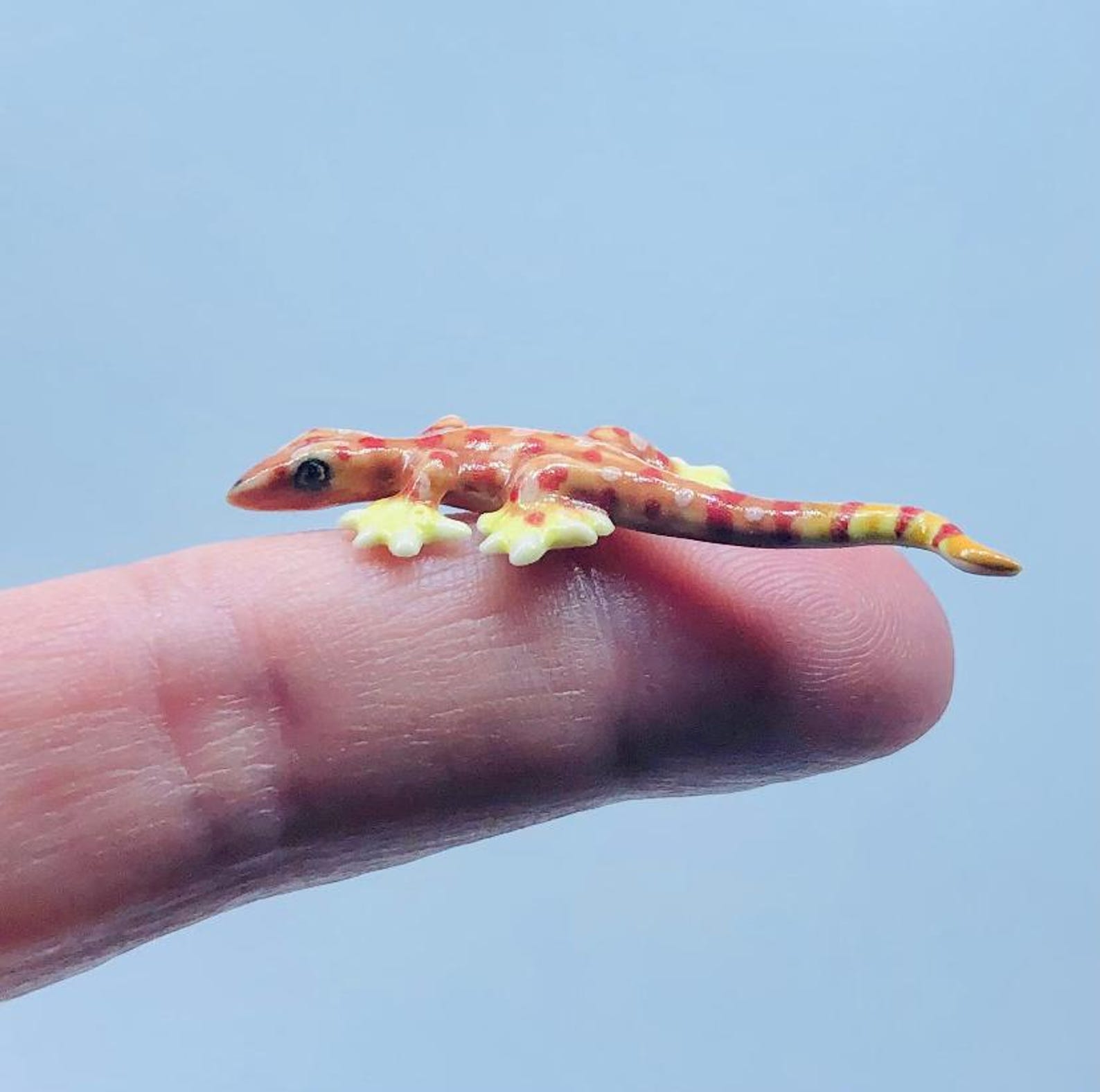 Miniature Ceramic Gecko Lizard Terrarium Ornament Pet Reptile Gift (D ...