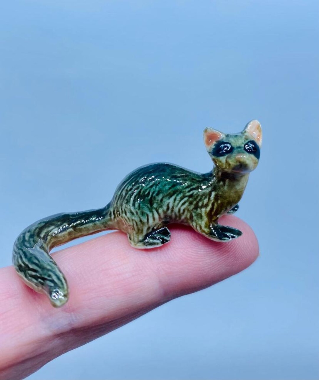 Miniature Ferret Stoat Hand Painted Collectable Ceramic Ornament ...