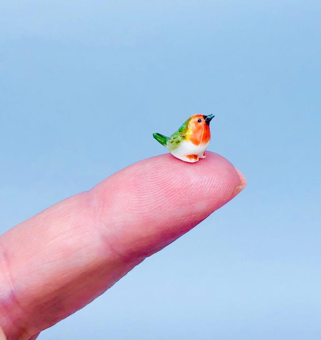 Miniature Christmas Robin Ceramic Bird Gift - Etsy