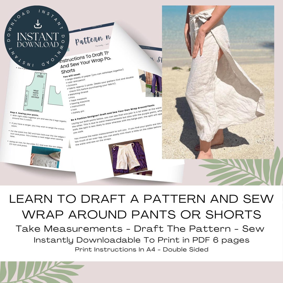 Wrap Pants Sewing Pattern: DIY Fashion Design (instant Download PDF ...