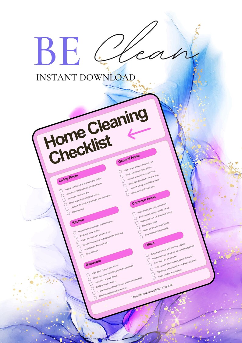 Cleaning Checklist - Etsy