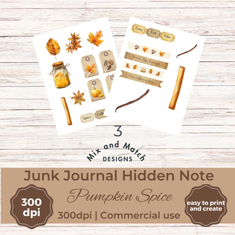 Pumpkin Spice Hidden Note Coffee Cup for Junk Journal, Hidden Note ...