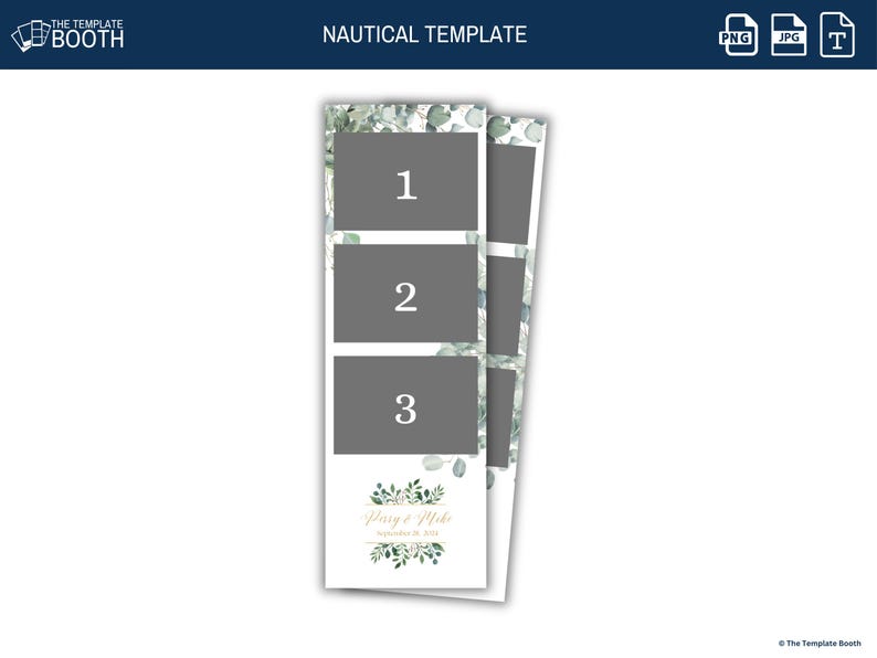 Floral Wedding Photo Booth Template | 2x6 PNG JPG - Etsy
