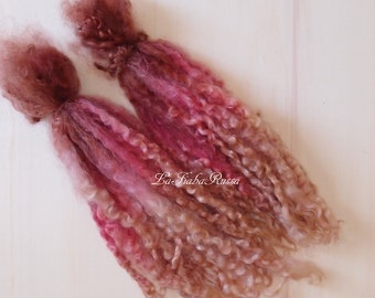 Doll hair Mohair Alpaca Wool curls Spinning felt by LaFiabaRussa