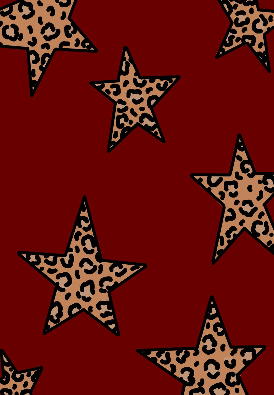 Cheetah Print Stars Red- Aesthetic Trendy Decor Wall Art - Etsy