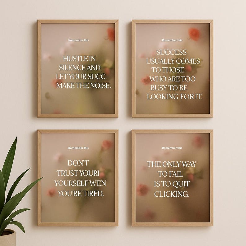 Motivational Quote Prints: Inspirational Wall Art Bundle (digital ...