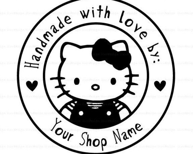 HELLO KITTY Personalized Rubber Stamp - Return Address \/ Name \/ Your ...