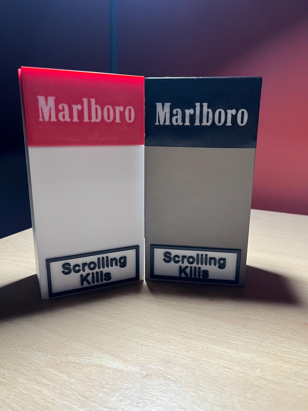 Marlboro Inspired Phone Box Scrolling Kills Phone & Airpods Storage Box ...