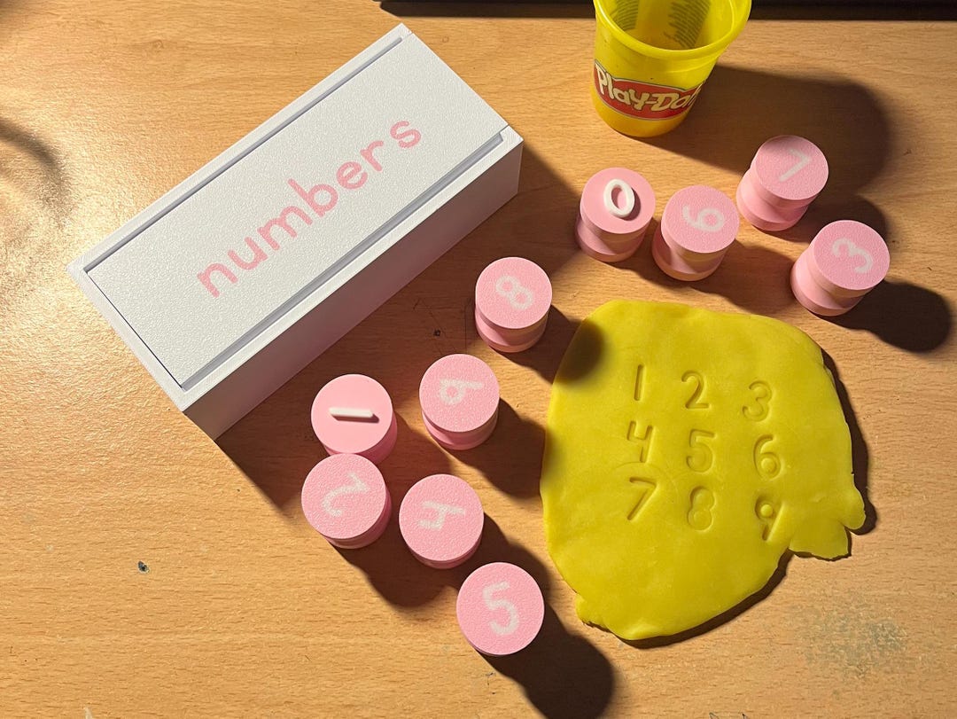 Large Number Stamps Set - Playdough and Clay Stamps for Educational ...