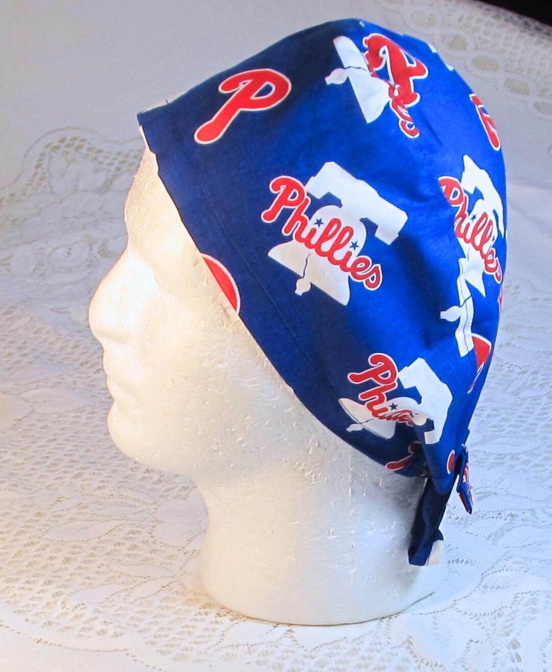 Handmade MLB Philadelphia Phillies With Blue Background Scrub Hat - Etsy