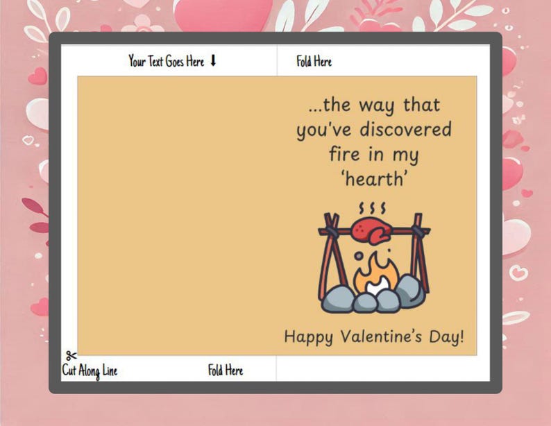 Printable Valentine's Day Card, Funny Puns Caveman Greeting Card, Funny ...