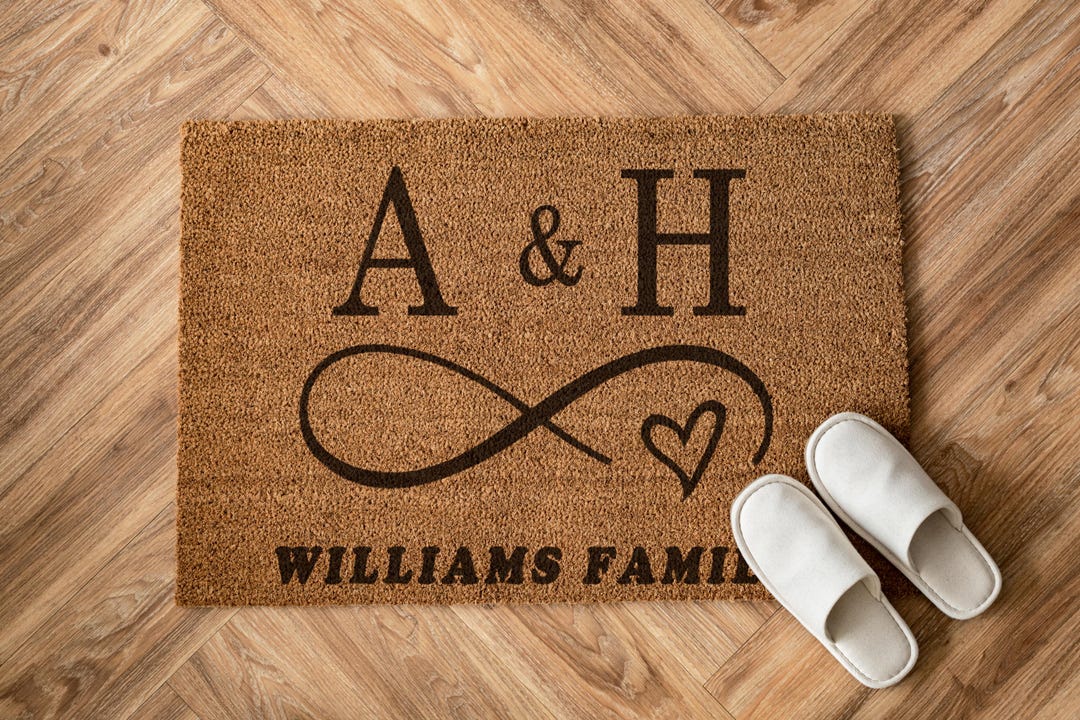 Personalized Coir Doormat | Custom Family Name Doormat | Monogram ...