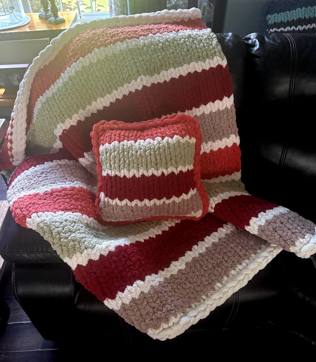 Falling Leaves Chunky Knit Blanket and Throws - Etsy