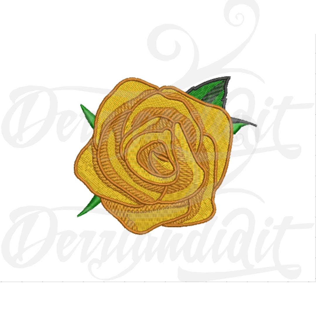 Yellow Rose Embroidery File/ Instant Download Paw Print Embroidery File ...